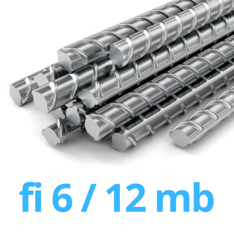 Pręt zbrojeniowy fi 6mm, 12mb B500A